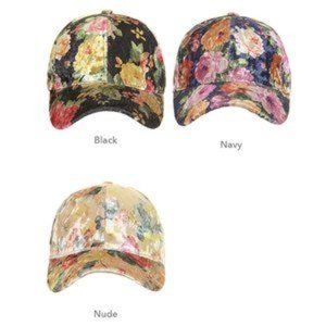 C.C | Accessories | Cc Soft Velvet Spring Flower Print Baseball Cap ...